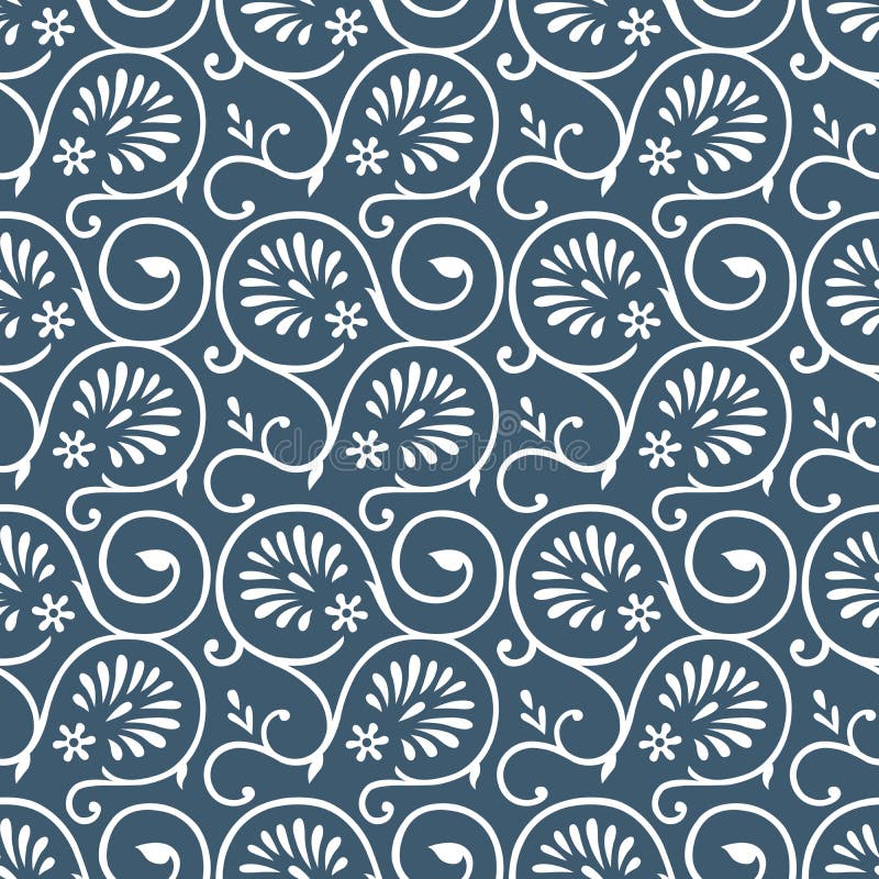 Seamless Swirly Vector Floral Pattern Design Stock Vector ...