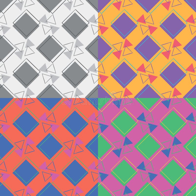 Seamless Symmetric Geometric Pattern Stock Illustration - Illustration ...