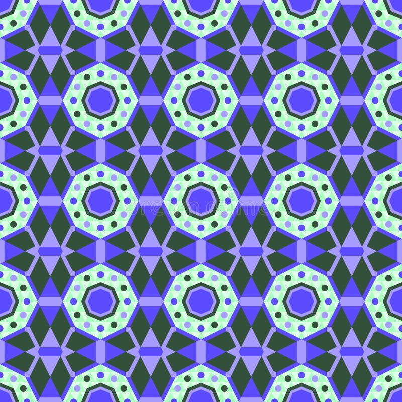 Seamless Symmetrical Contrast Mesmerizing Pattern of Green and Blue ...