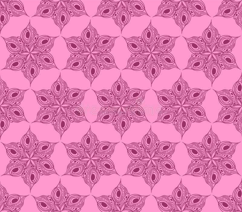 Seamless Symmetrical Pattern of Abstract Magenta Graphic Elements on a ...