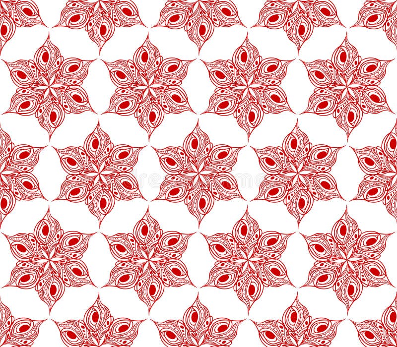 Seamless Symmetrical Pattern of Abstract Red Graphic Elements on a ...