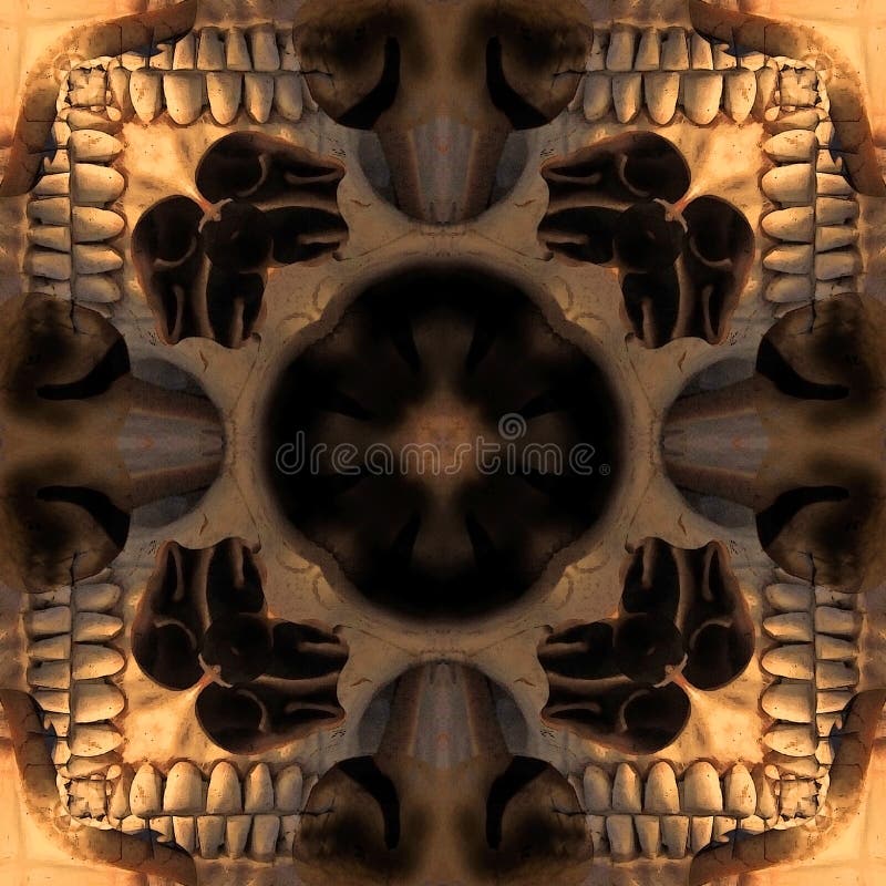 Seamless Symmetrical Pattern Abstract Tribal Bones Element Texture ...