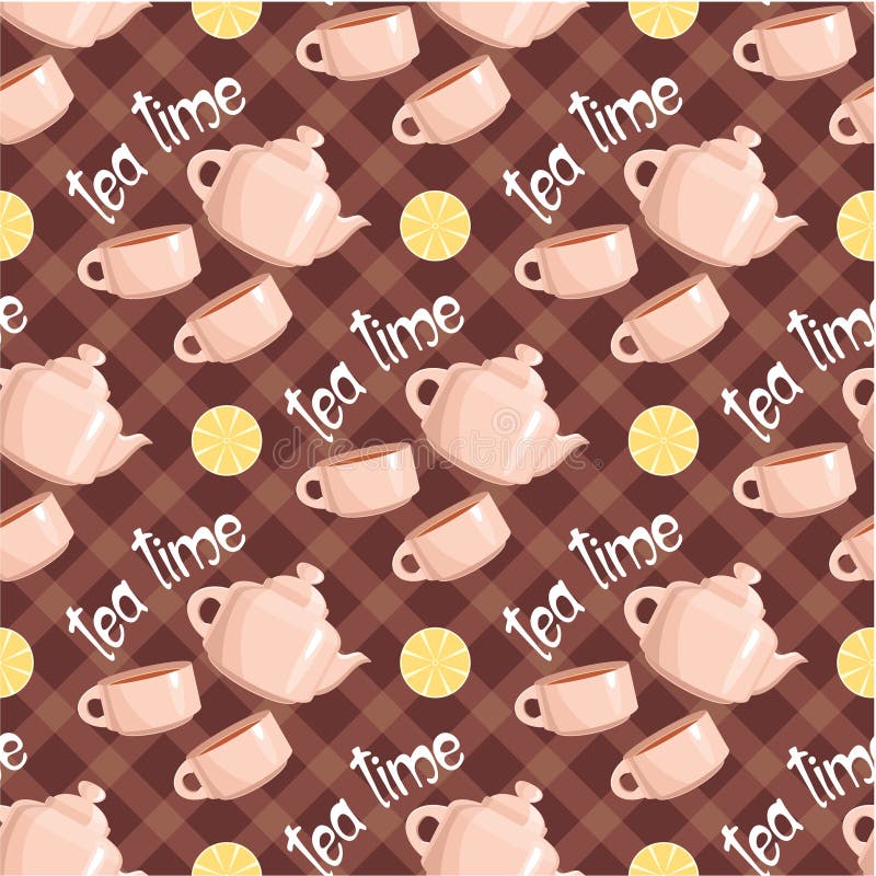 Seamless tea pattern stock vector. Illustration of decorative - 22769408