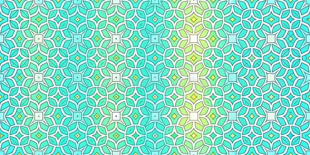 Seamless Teal and Green Geometric Pattern with Gradient Effect ...