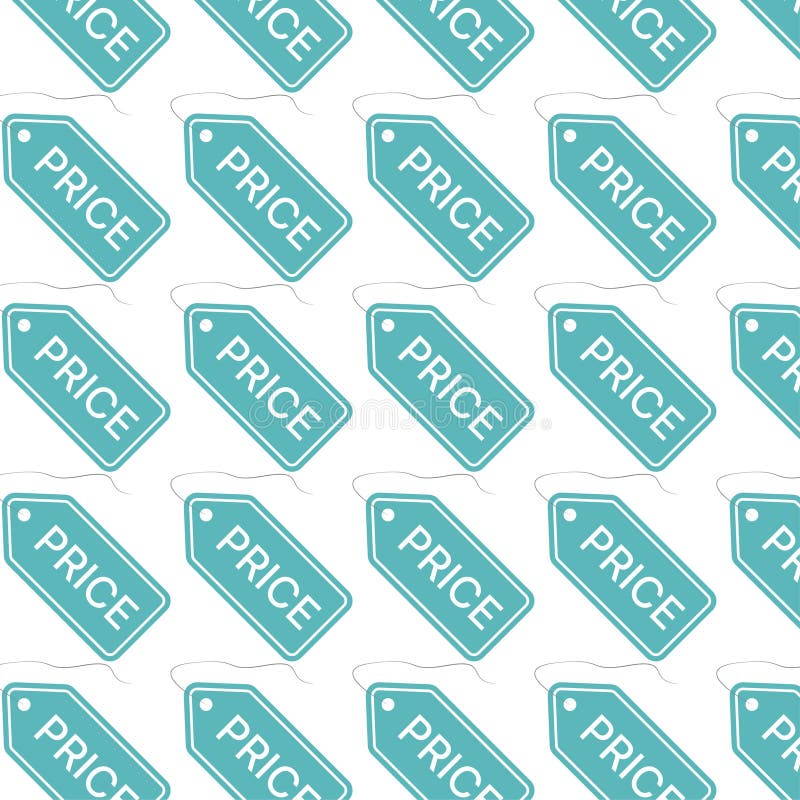 Seamless Teal Price Tag Pattern: Rounded Corner Angled Repeat Stock ...