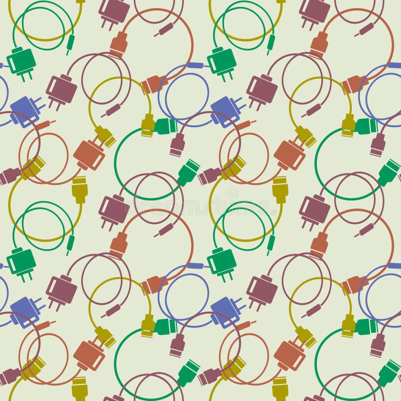 Seamless Pattern with Technology Icons Stock Vector - Illustration of ...