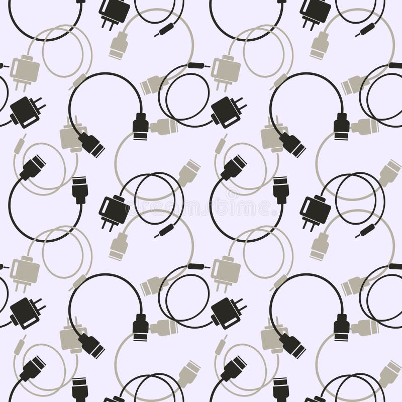 Seamless Pattern with Technology Icons Stock Vector - Illustration of ...