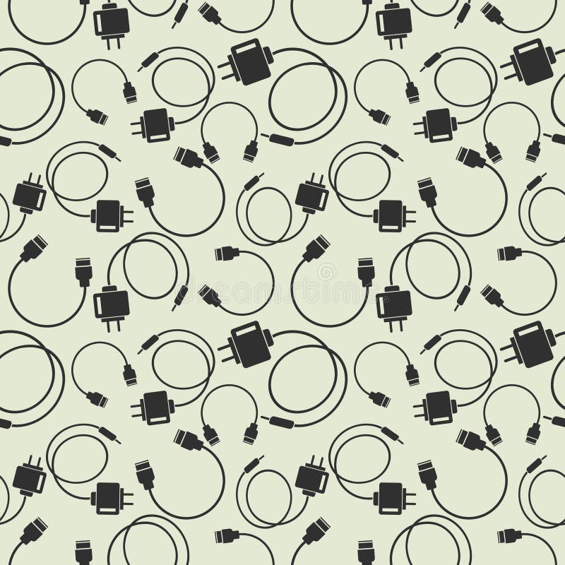 Seamless Pattern with Technology Icons Stock Vector - Illustration of ...