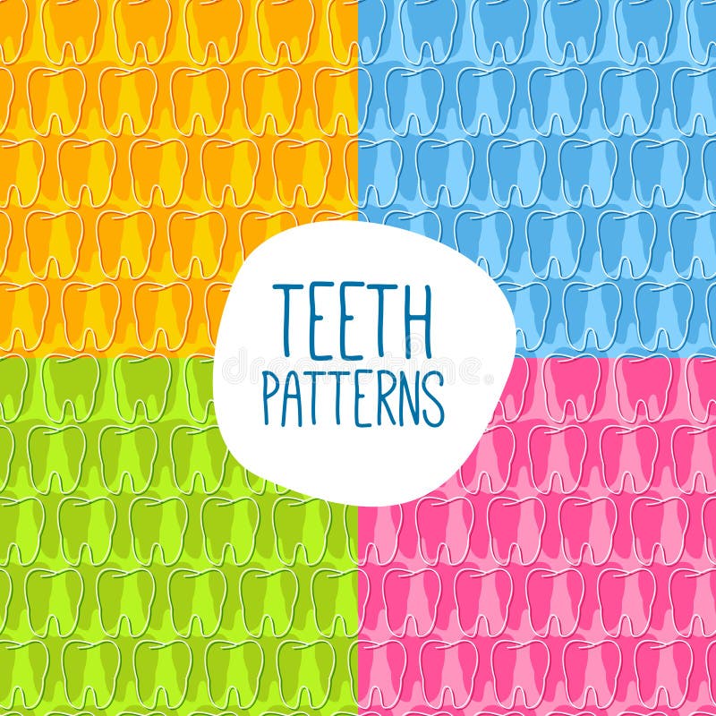 Seamless Colorful Teeth Pattern. Vector Stock Vector - Illustration of ...