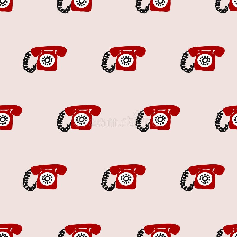 Seamless Telephone Pattern, Telephone Background, Wallpaper Vector ...