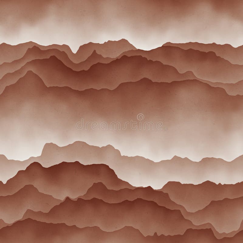 Seamless Terracotta Colored Mountain Landscape Pattern for Print Stock ...