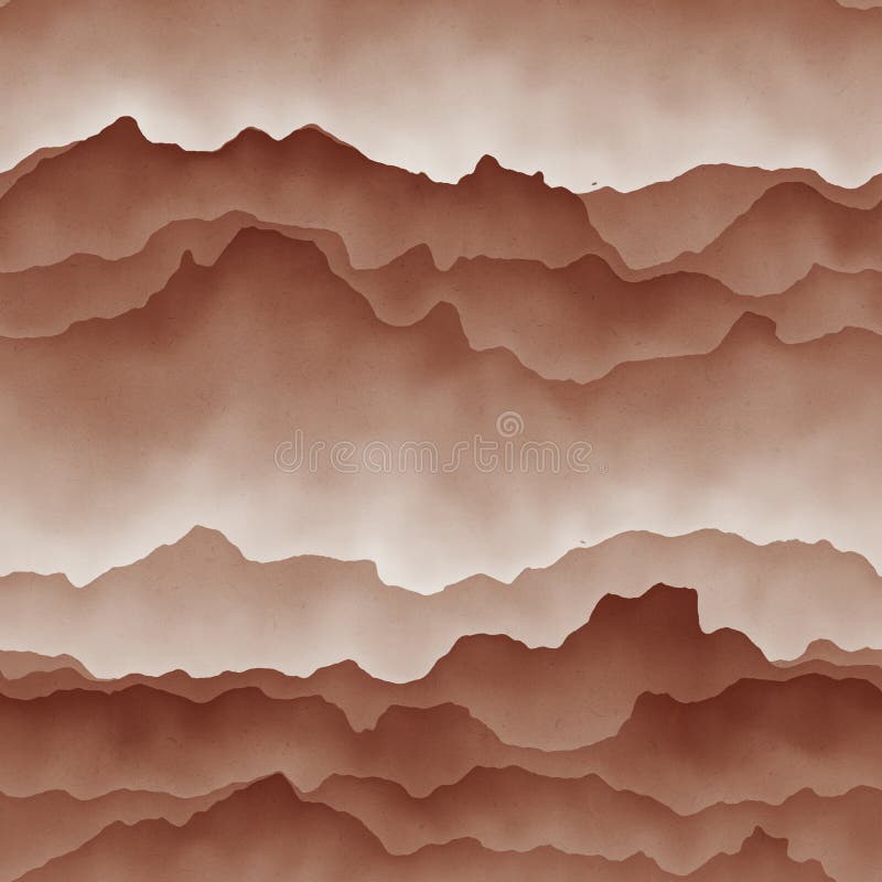 Seamless Terracotta Colored Mountain Landscape Pattern for Print Stock ...