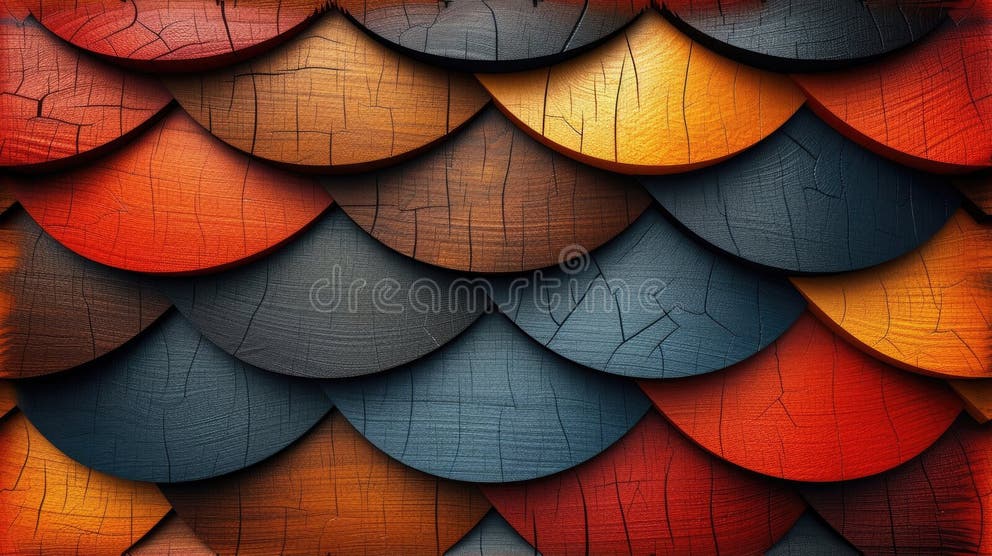 Seamless Terracotta Scale Pattern with Gradient Color Transition. Stock ...