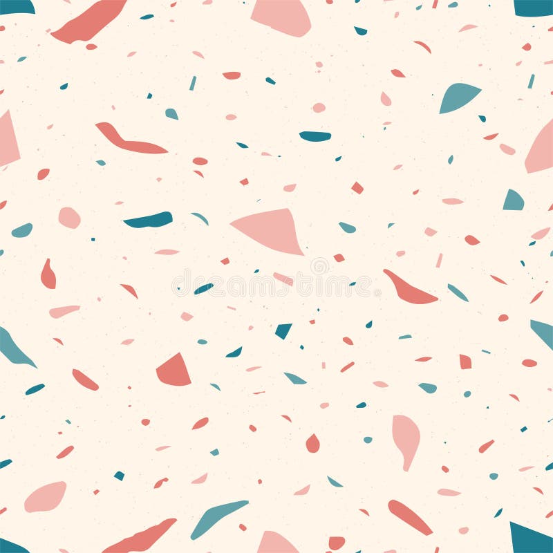 Seamless Terrazzo Flooring Pattern. Vector. Repeating Background Inspired by Terrazzo or Granite ...