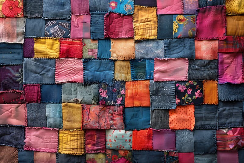 Seamless Textile Background, Colorful Patchwork Quilt Made from Pieces ...