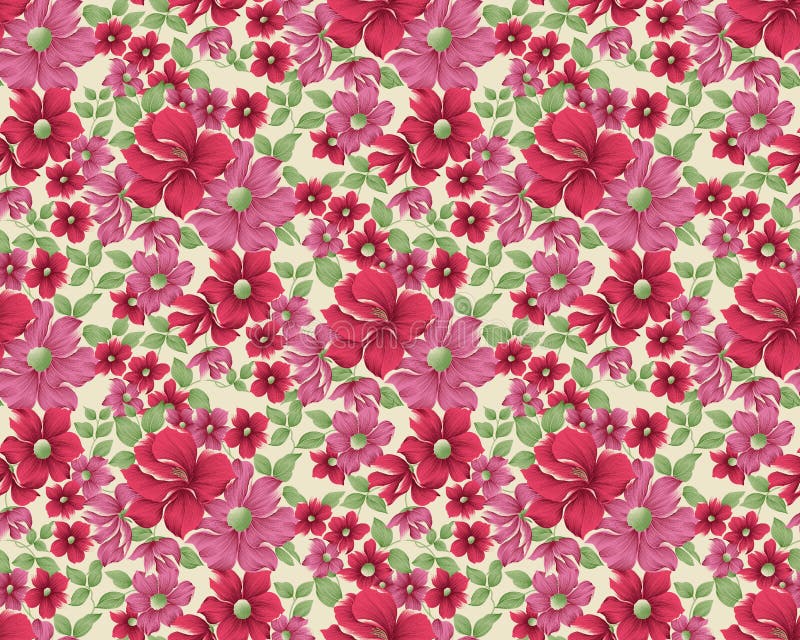 Seamless Textile Floral Fabric Pattern Design Stock Image - Image of ...