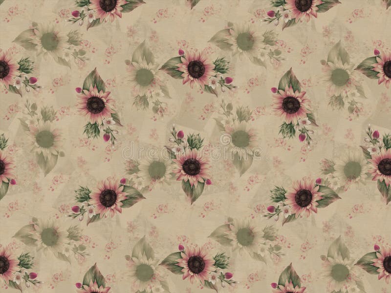 2211234499 Seamless Textile Flower Design with Dusty Ground Stock ...