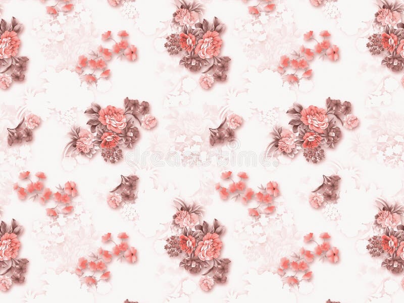 2211234619 Seamless Textile Flower Design with Dusty Ground Stock ...