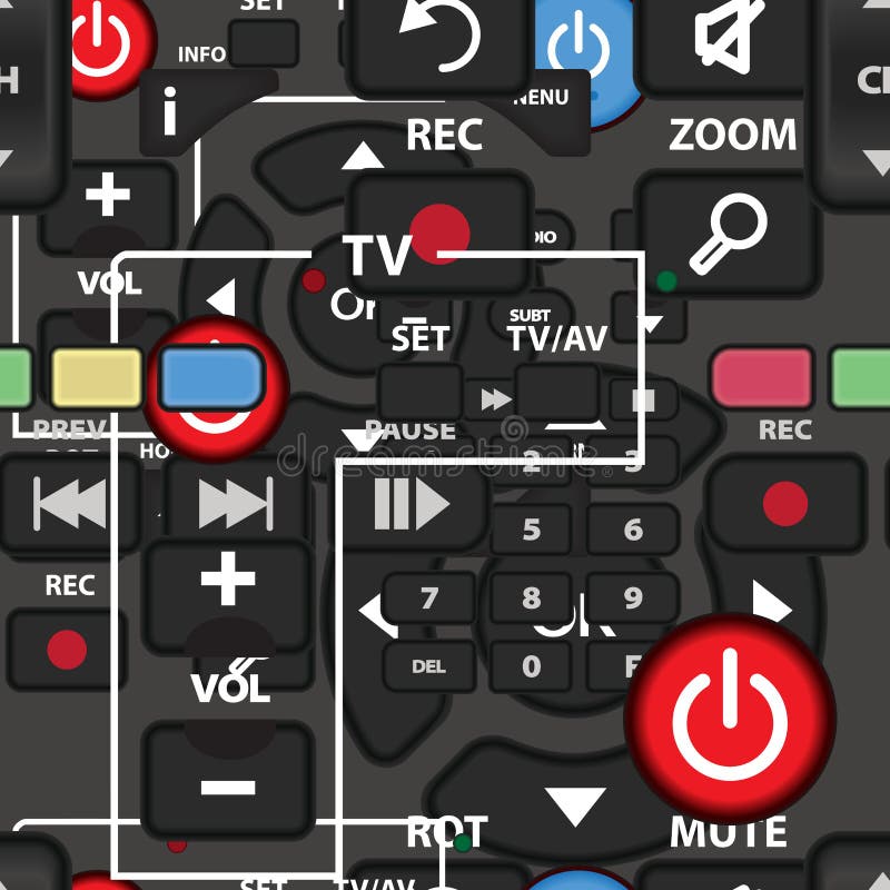 Seamless Textile Pattern of Controls TV Remote Stock Vector ...