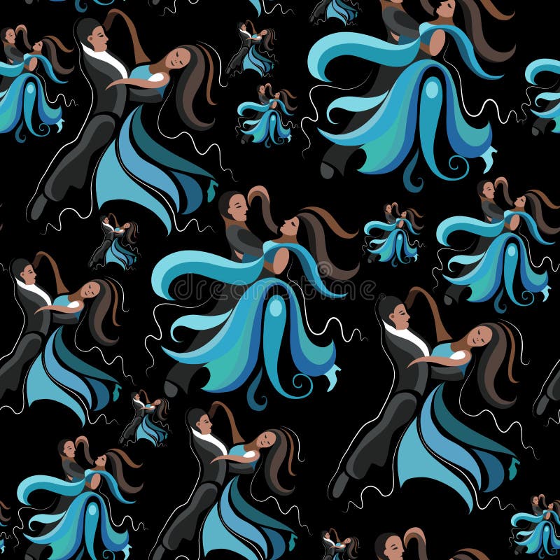 Seamless Texture with Abstract Dancers 4 Stock Vector - Illustration of ...