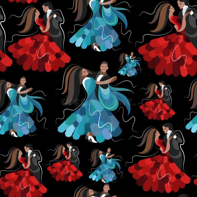 Seamless Texture with Abstract Dancers 5 Stock Vector - Illustration of ...