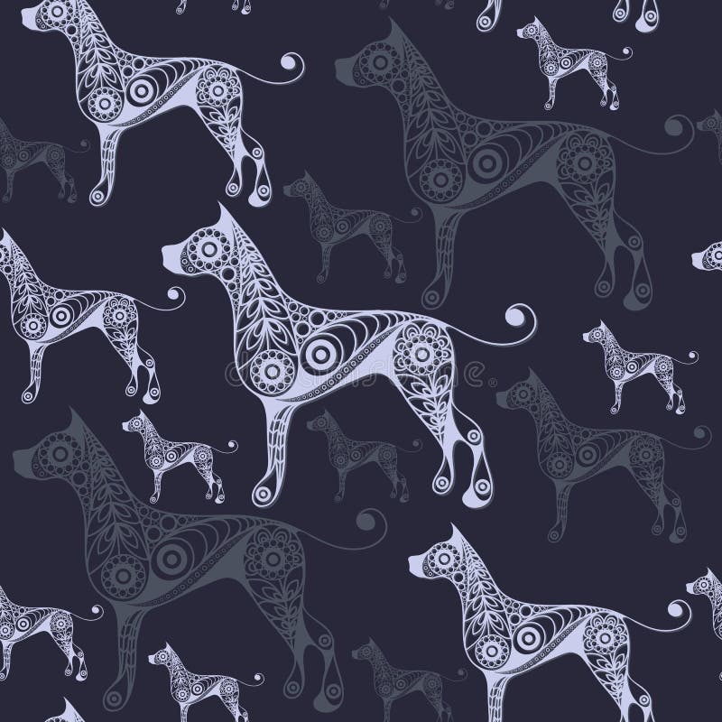 Seamless Texture with Abstract Dog 10 Stock Vector - Illustration of ...