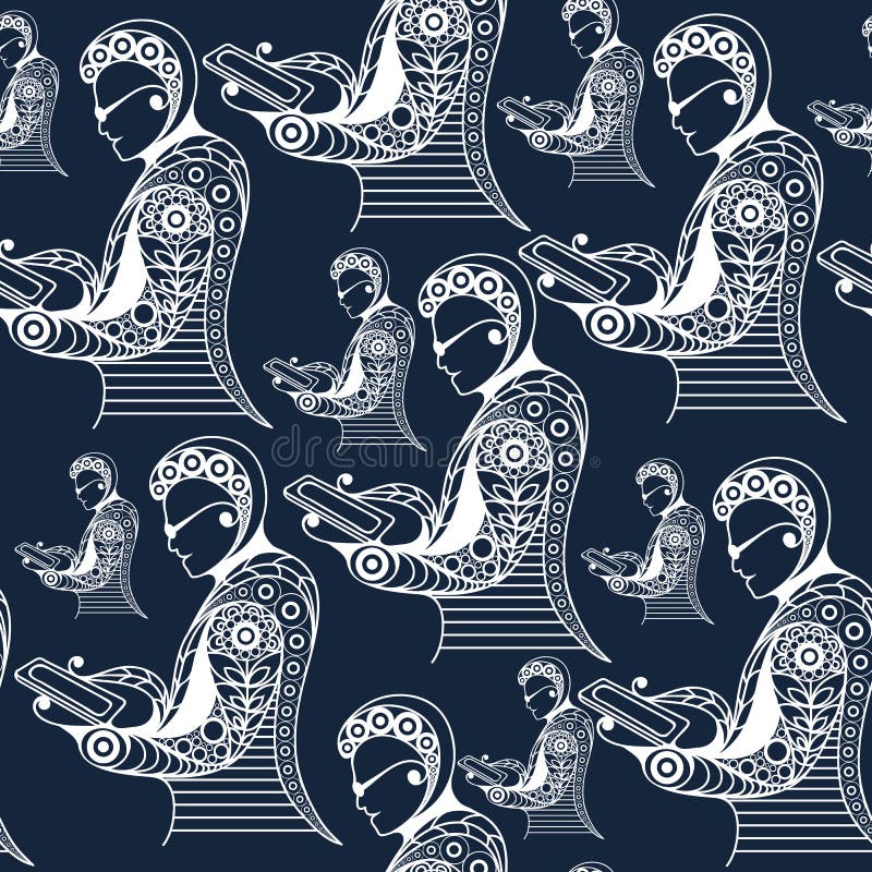 Seamless Texture with Abstract Human 17 Stock Vector - Illustration of ...