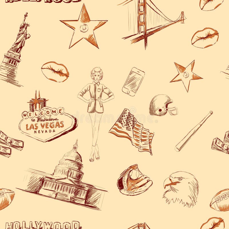 Seamless Texture America USA Stock Illustration - Illustration of ...