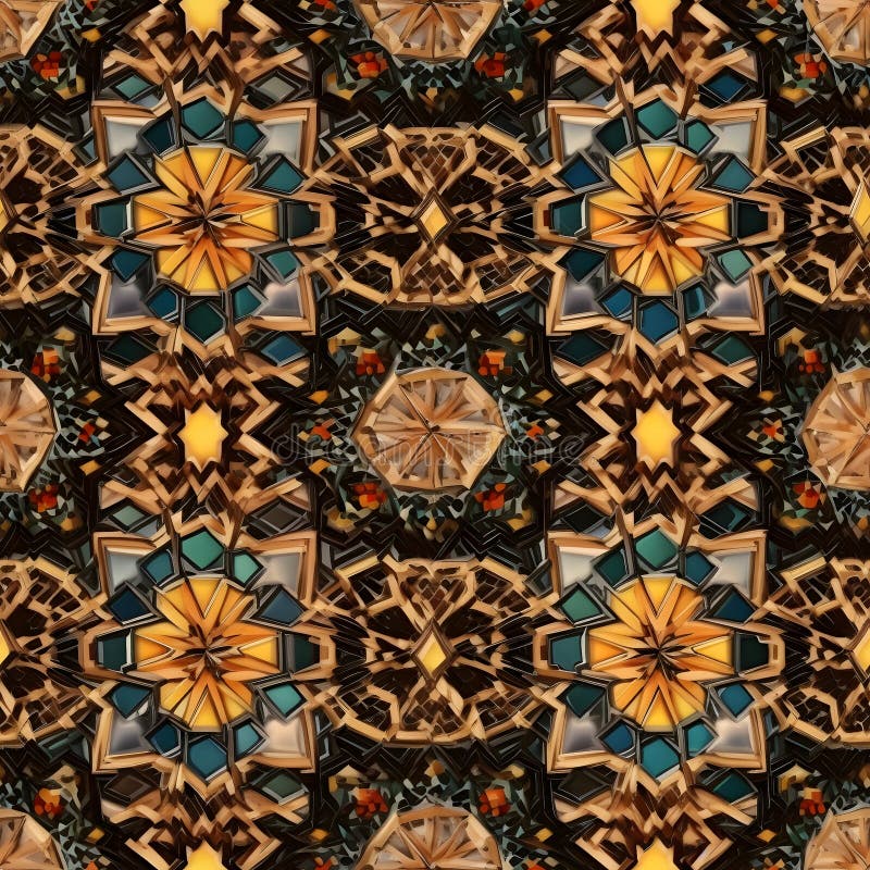 Seamless Texture of Arabic Mosaic Ornament, Neural Network Generated ...