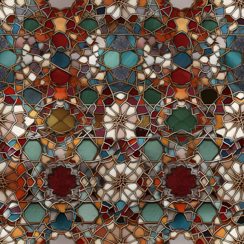 Seamless Texture of Arabic Mosaic Ornament, Neural Network Generated ...