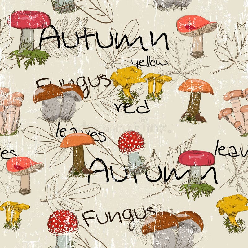 Seamless Texture with Autumn Pattern Stock Vector - Illustration of ...