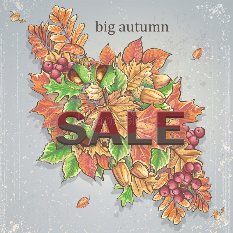 Seamless Texture Autumn Theme with Elements Stock Vector - Illustration ...