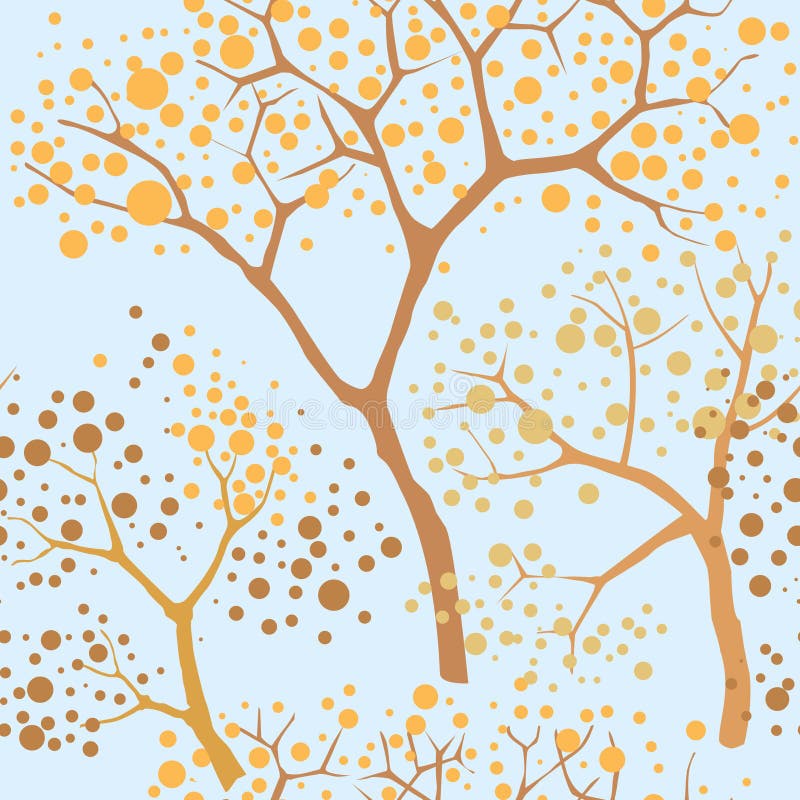 Seamless Texture With Autumn Trees Stock Illustration - Illustration of ...