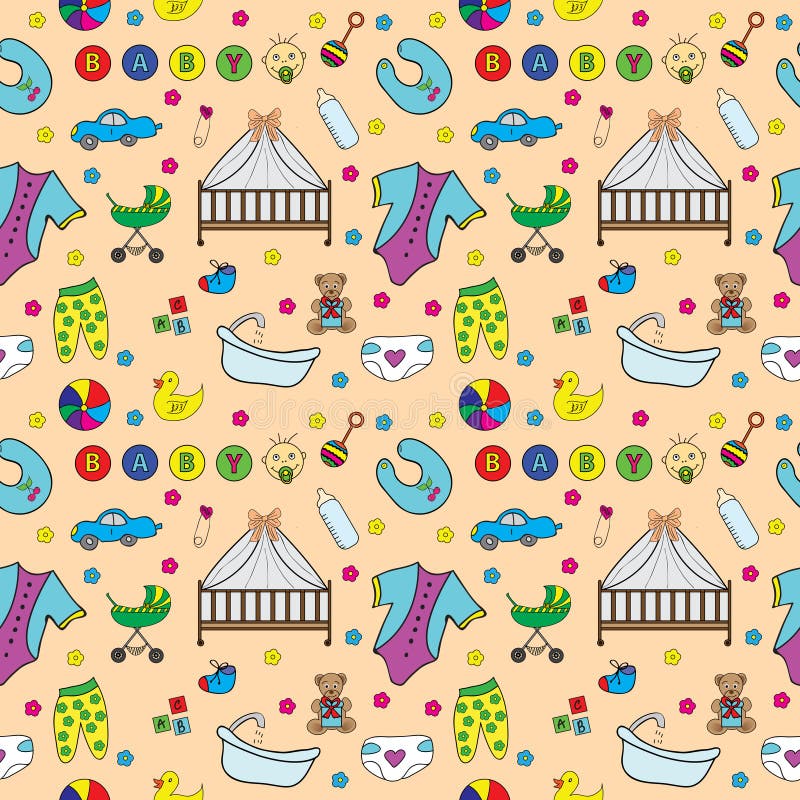 Seamless texture baby stock vector. Illustration of bathtub - 54213599