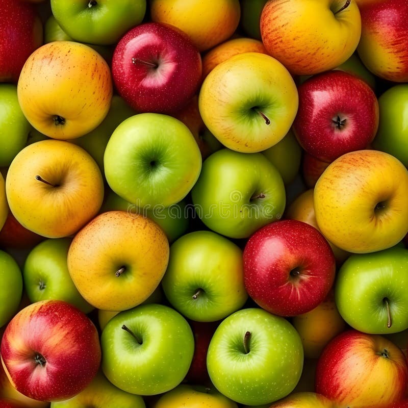 Seamless Texture and Background of Different Color Apples Pile with ...