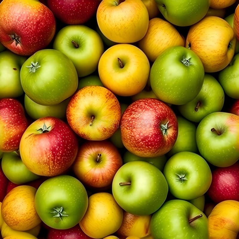 Seamless Texture and Background of Different Color Apples Pile with ...