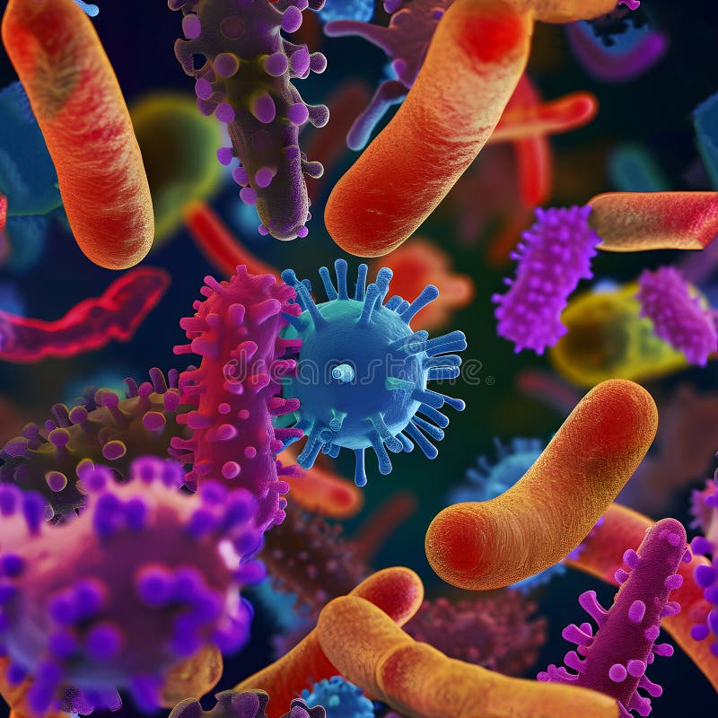 Seamless Texture and Background of Diverse Colorful Abstract Microbiome ...