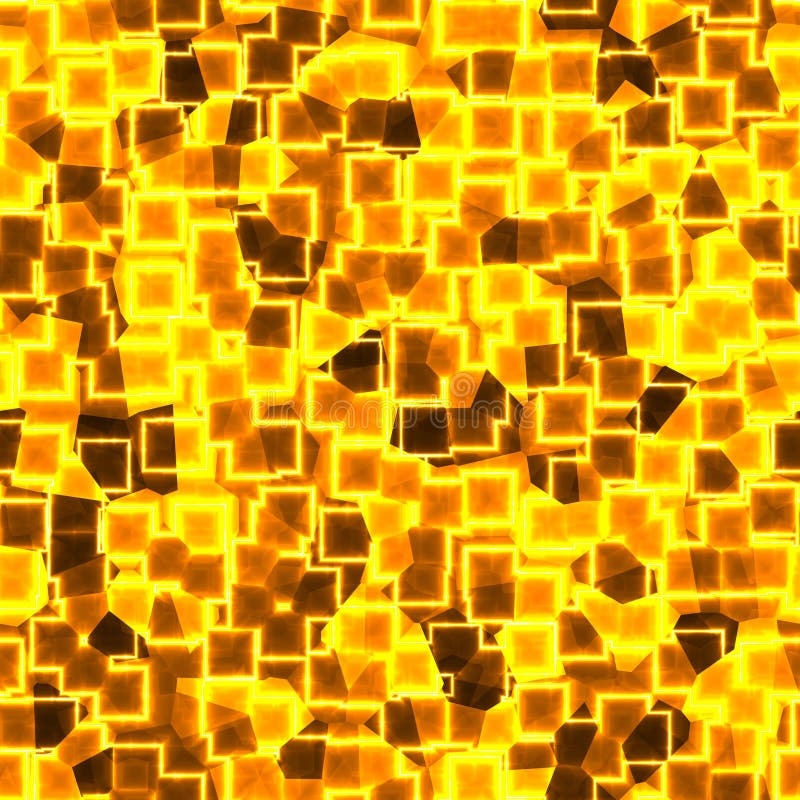 Seamless Texture Background with Glowing Gold Yellow Squares Stock ...