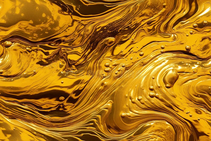 Seamless Texture Background with Golden Liquid Paint Pattern ...