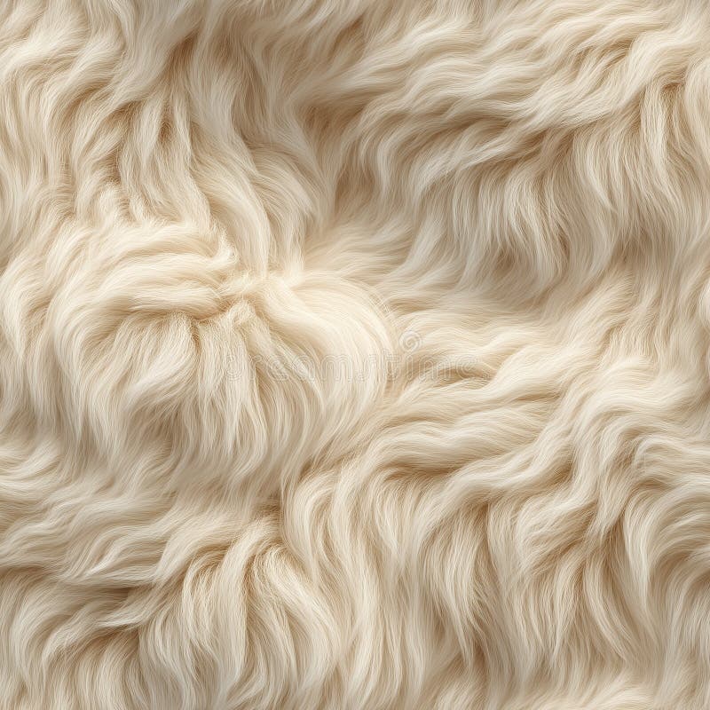Seamless Texture of Beige Fluffy Fur. Stock Illustration - Illustration ...