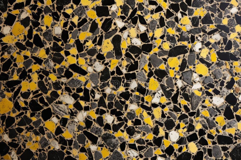 Seamless Texture of Black and Yellow Stone Terrazzo from Generative Ai ...