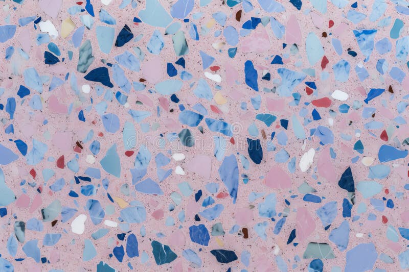 Seamless Texture of Blue and Pink Terrazzo Stone from Generative Ai ...