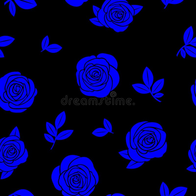 Seamless Texture of Blue Roses Stock Vector - Illustration of grow ...