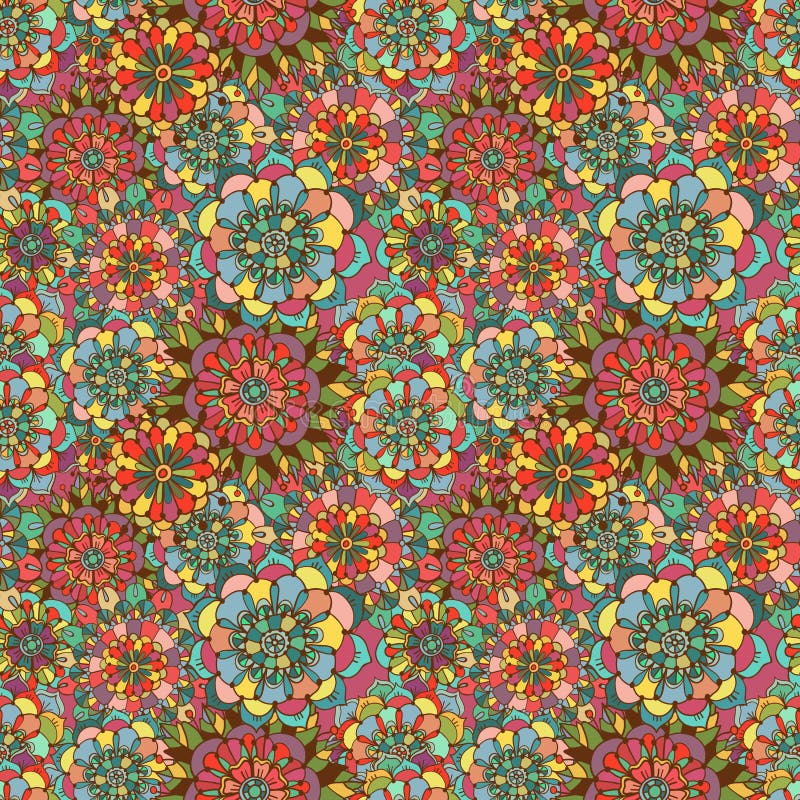 Seamless Texture with Bright Colorful Flowers Stock Vector ...