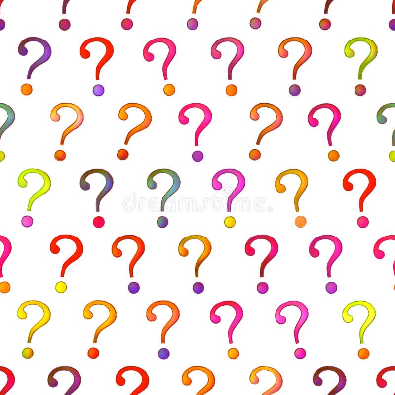 Seamless Texture of Bright Shiny Colorful Question Mark, Isolation on a ...
