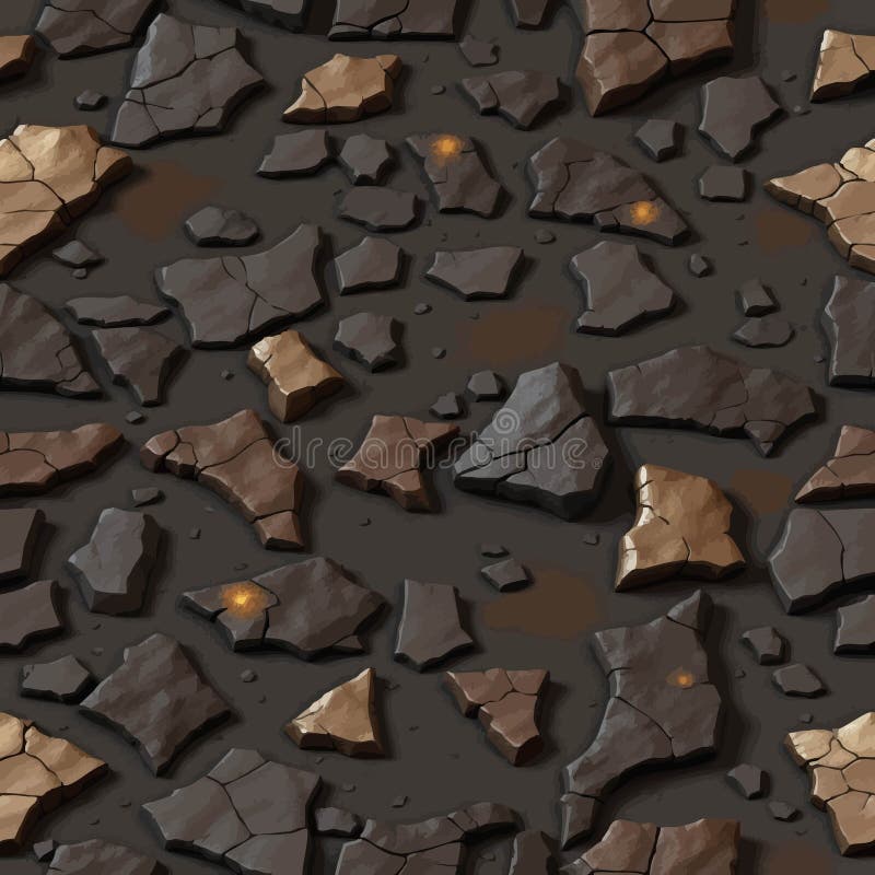 Seamless Texture of Broken Stones in Bronze and Brown on Brown ...