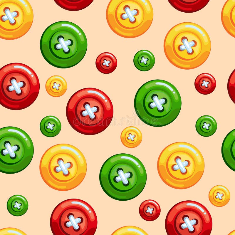 Seamless Texture with Buttons Stock Vector - Illustration of ornament ...
