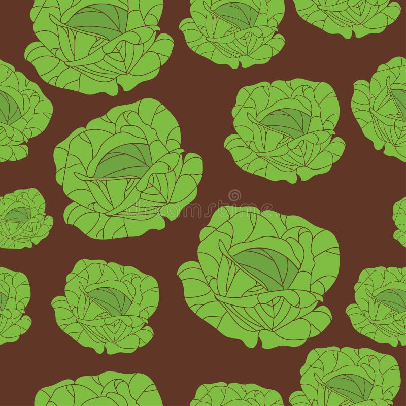Seamless Texture of the Cabbage Stock Vector - Illustration of decor ...