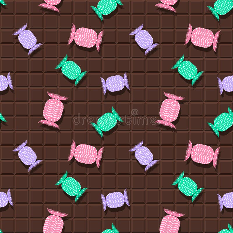 Seamless Texture with the Candy Stock Vector - Illustration of fabric ...