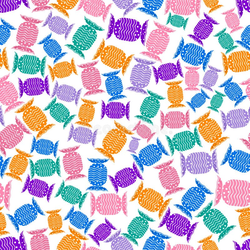 Seamless Texture with the Candy Stock Illustration - Illustration of ...